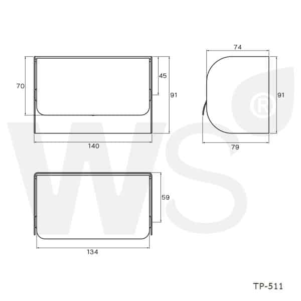 ที่ใส่กระดาษทิชชู่สแตนเลส มีฝาปิด ผิวเงา TP-511 - WS Bathroom