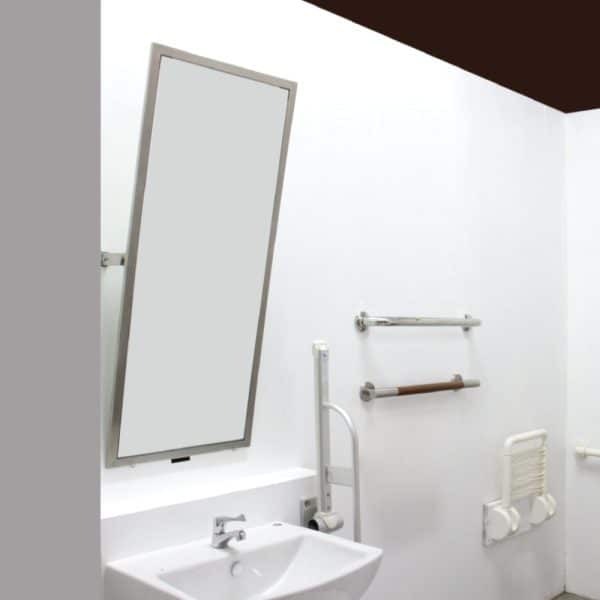กระจกเงาปรับองศาได้ กรอบสแตนเลส ขนาด 60x80 ซม. MS-004 - WS Bathroom