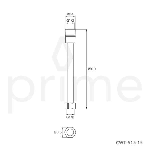 สายสีขาว สำหรับฝักบัวมือถือ ยาว 150 ซม. CWT-515-15 - WS Bathroom