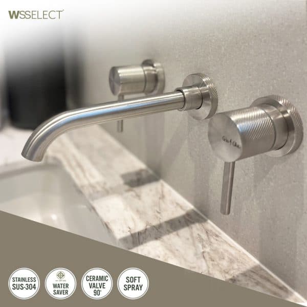 ก๊อกอ่างล้างหน้าน้ำผสมสแตนเลส แบบฝังผนัง WSS-2054 - WS Bathroom